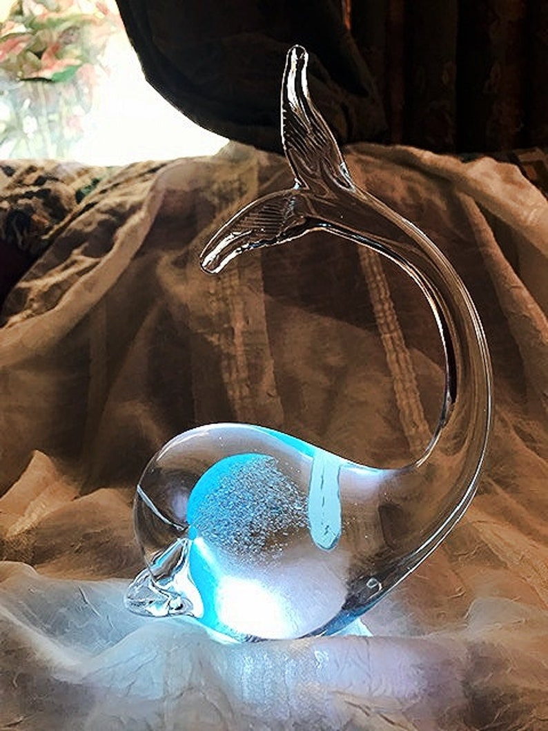 Vintage Murano Art Glass Crystal Whale Sculpture Paperweight - Etsy
