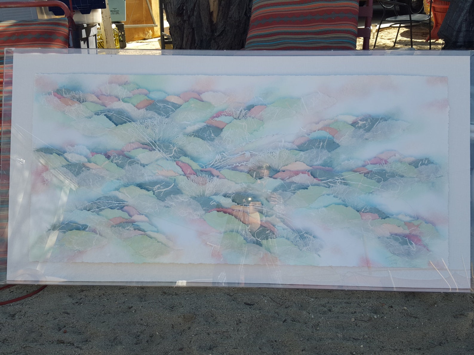 JOANNE CASEY ORIGINAL Collage Paper Art Multicolored Framed Case 1991 ...