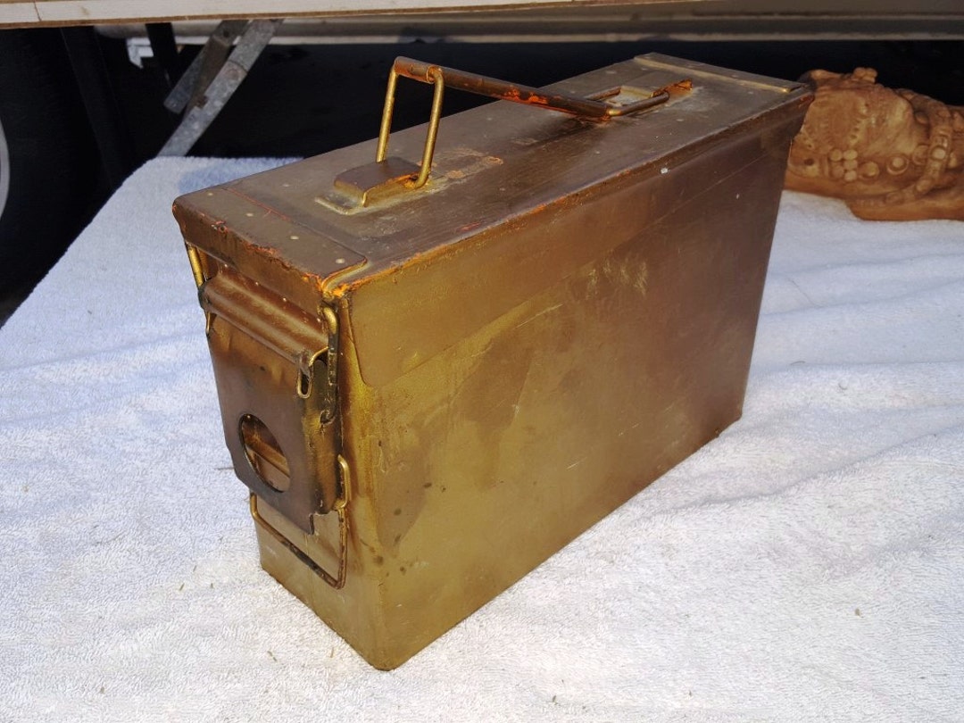 WWII Ammunition Box Painted Gold Vintage - Etsy