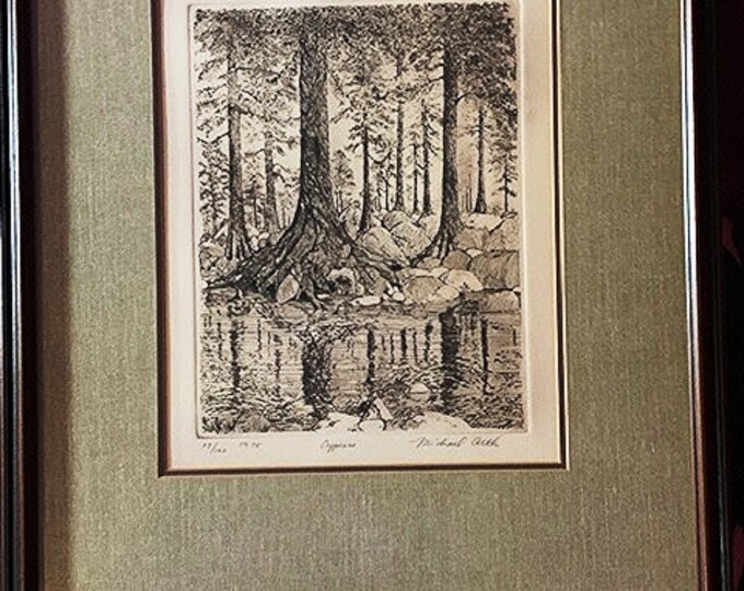 Retro Era Artist Signed in Pencil Print by Michael Arth Titled "cypress ...