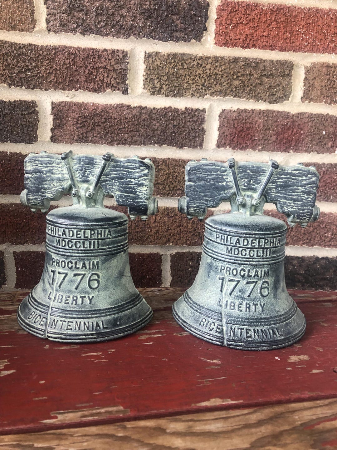 1776 / 1976 Liberty Bell Bookends Cast Iron Virginia Metal Crafters - Etsy