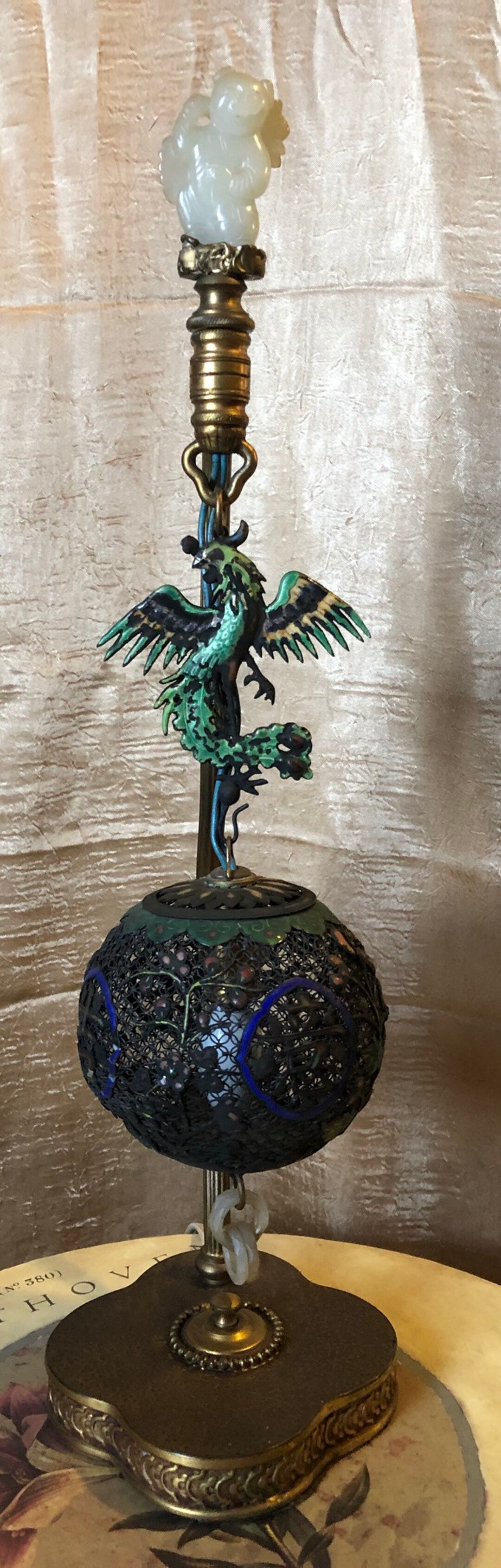 Filipino Phoenix Rising Accent Lamp; Brass, Metal Filigree Circa 1960 ...