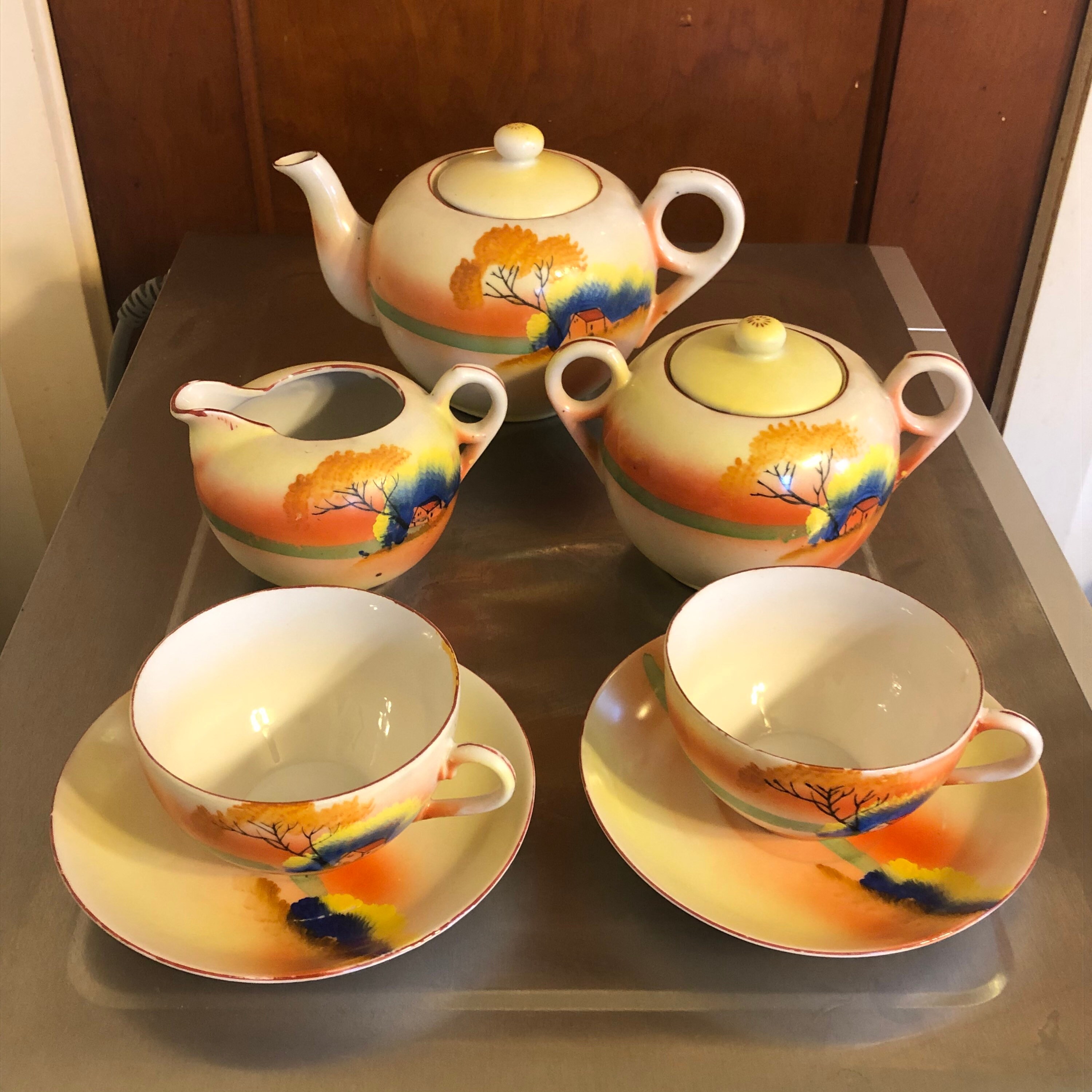 Tea set japan porcelain mid century home & tree at sunset | Etsy