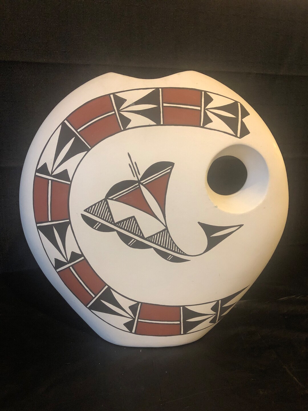 Native American Acoma Pueblo Southwest Pottery Vase; Marked Acoma VL ...