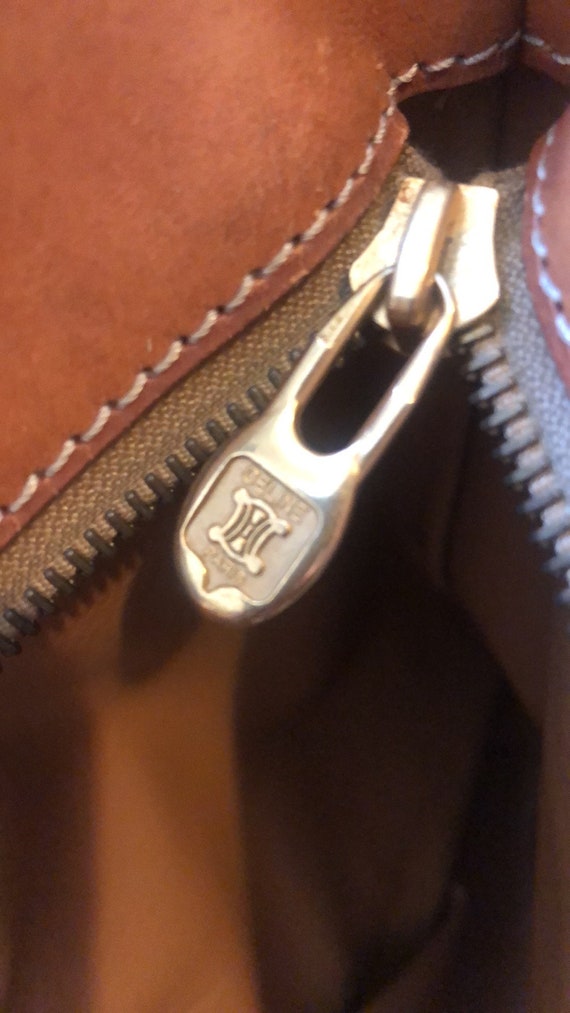 Celine Vintage signature leather & authentic, large 1… - Gem