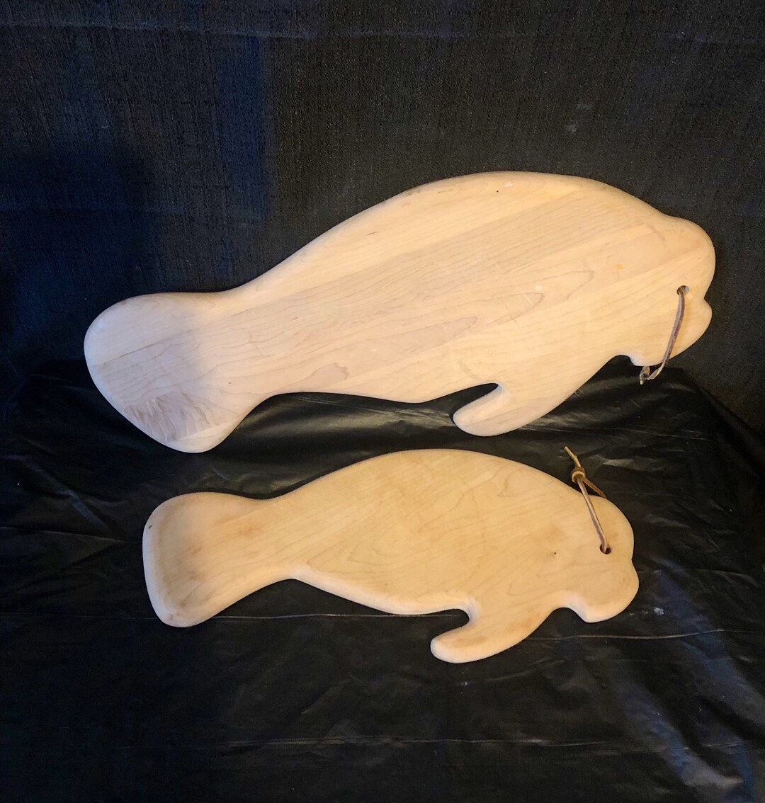 Manatee Mother & Baby Blond Hardwood Cutting Boards Handcrafted - Etsy