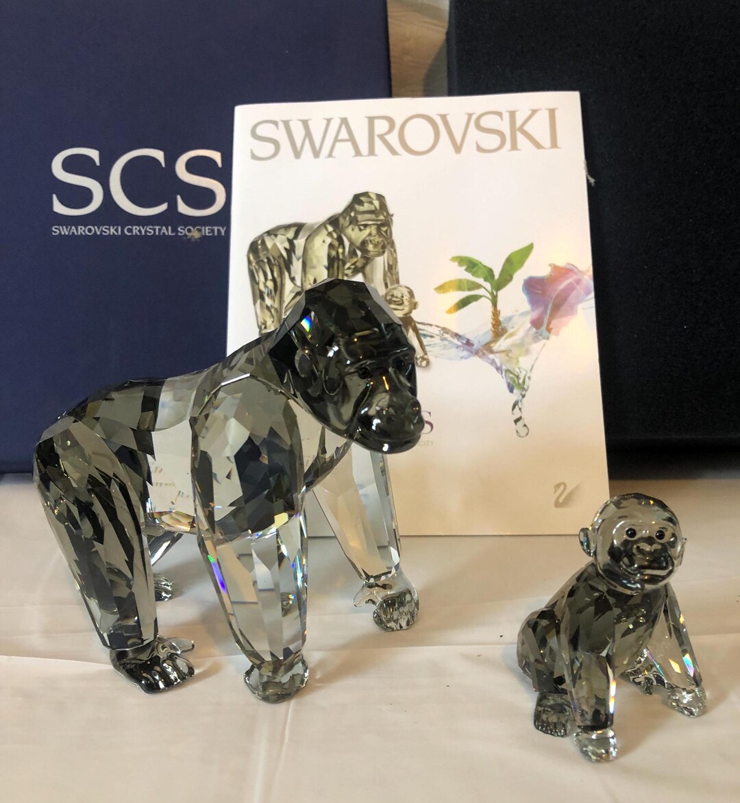 Swarovski Gorillas Endangered Wildlife Series Parent & Baby Original ...