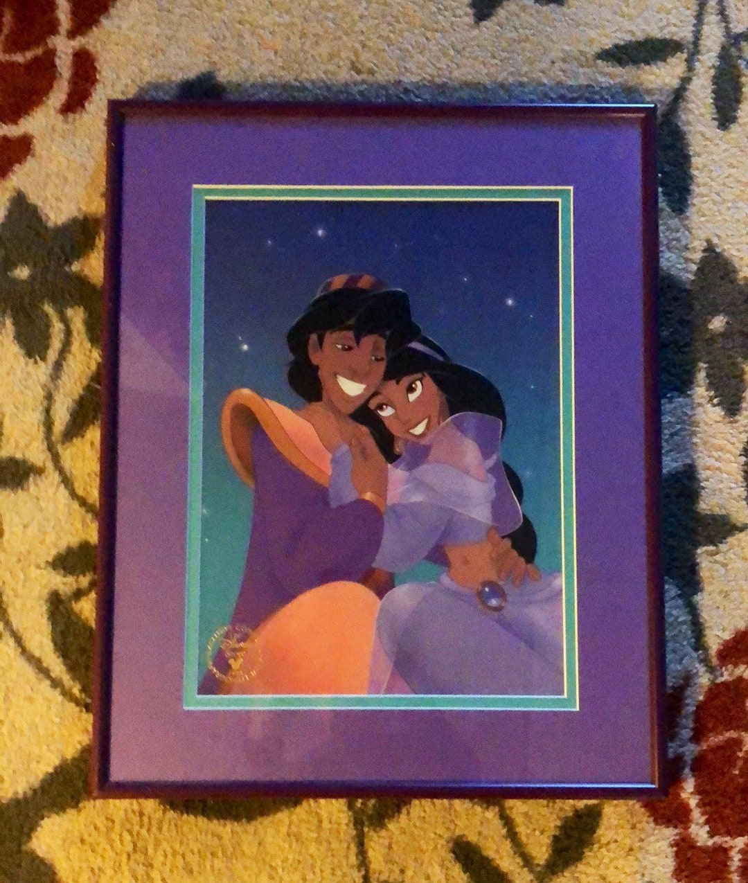 Disney Aladdin and Jasmine Framed Print 17 by 12 Limited Ed ...