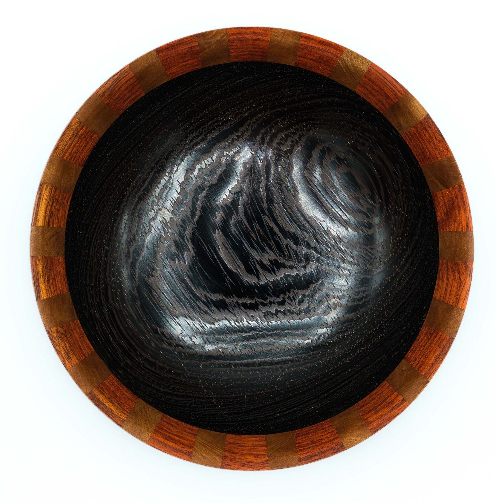 Wenge Base With Segmented Ring of Padauk and Lychee Woodturning - Etsy