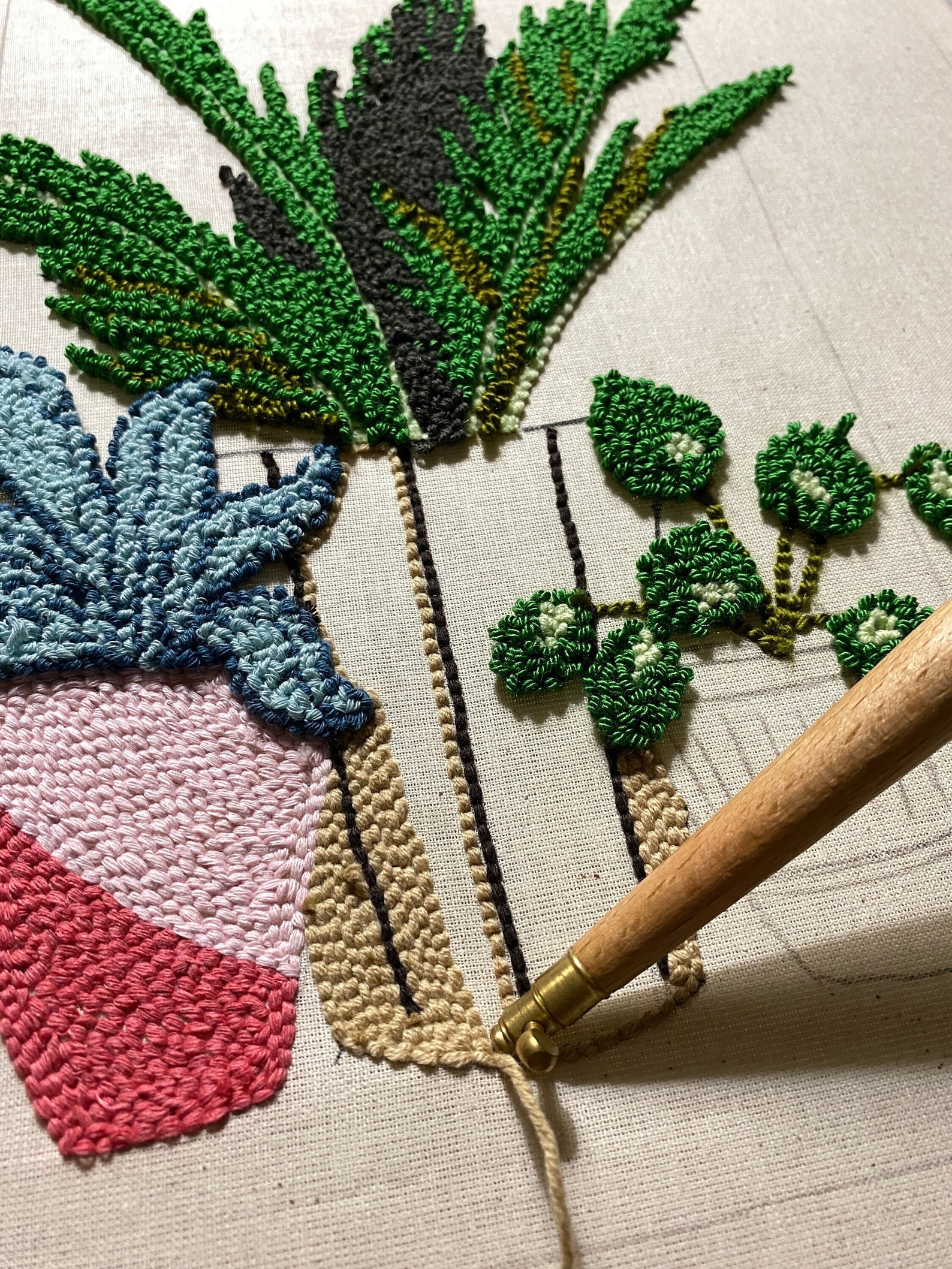 Embroidered Wall Art, Punch Needle Wall Hanging, Embroidery Art Home ...