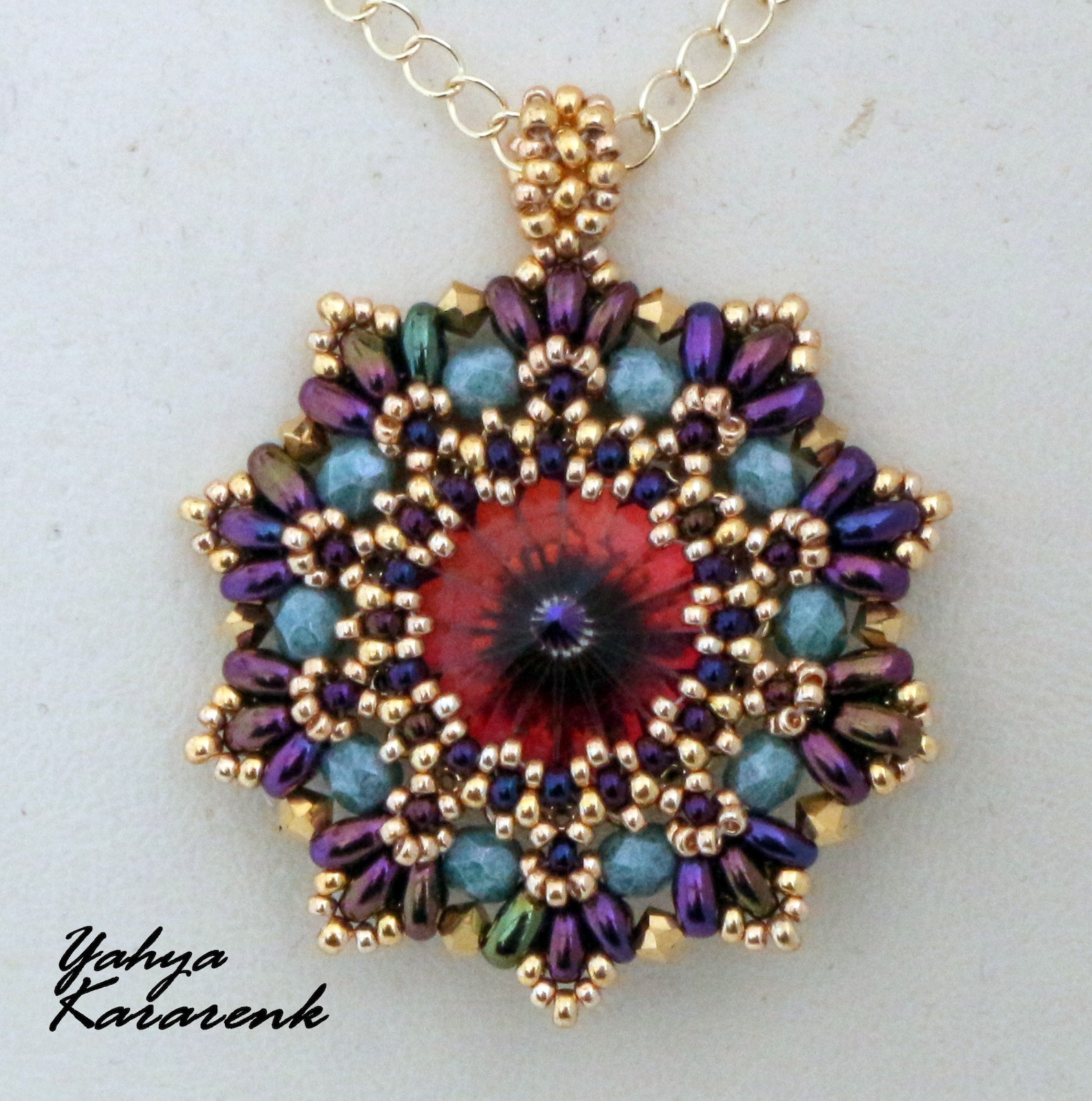35-MRAW Pendant Tutorial: Beaded Crystal Rivoli Pattern (PDF Download ...