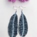 Denim Feather Earrings - Etsy