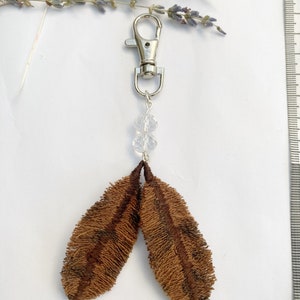 Denim Feather Keychain, Fabric Keychain, Sustainable Fashion, Upcycled ...