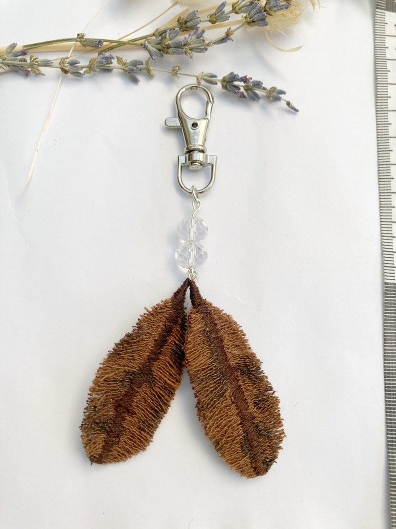 Denim Feather Keychain, Fabric Keychain, Sustainable Fashion, Upcycled ...