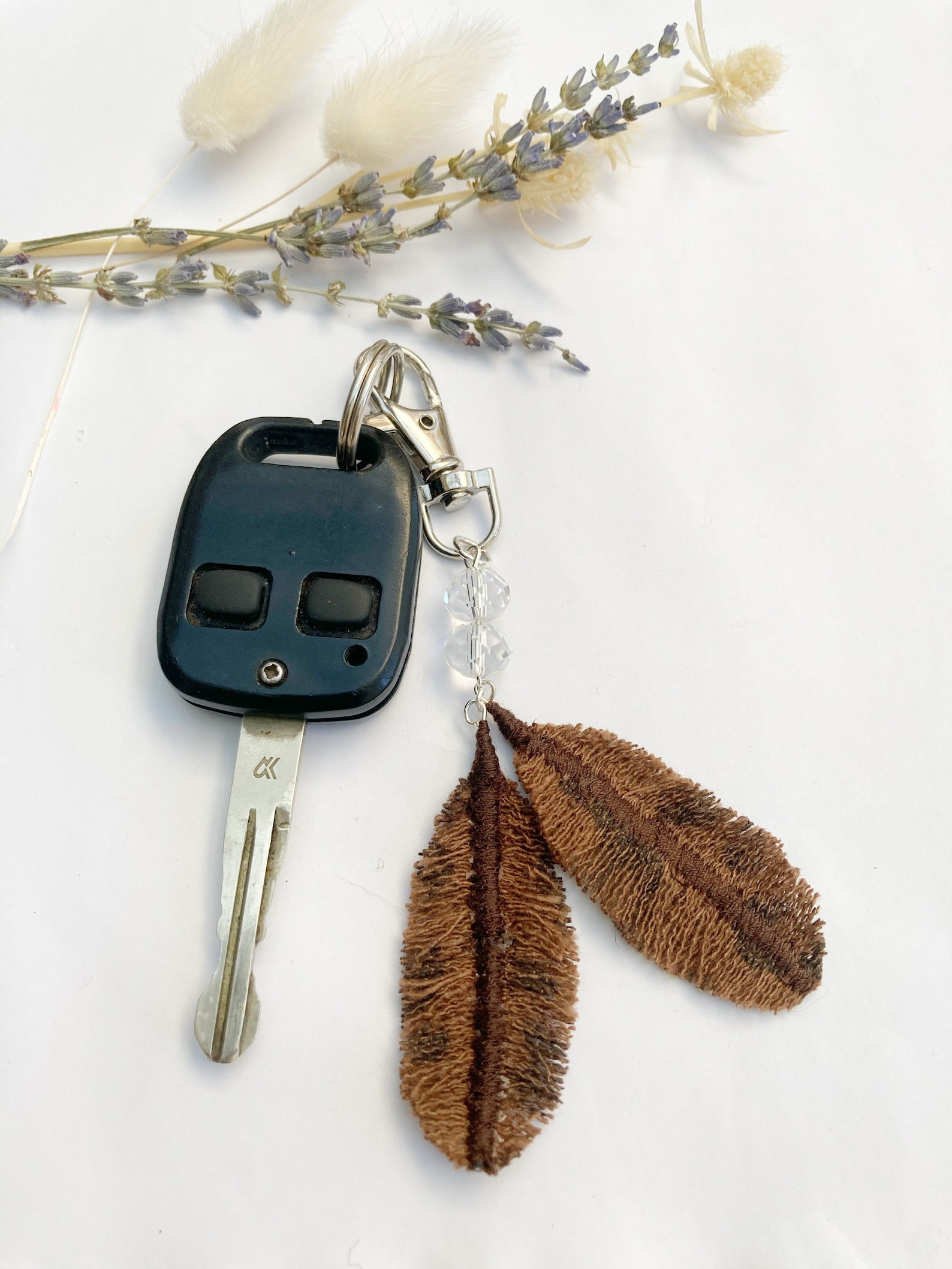 Denim Feather Keychain, Fabric Keychain, Sustainable Fashion, Upcycled ...