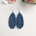 Denim Feather Earrings - Etsy