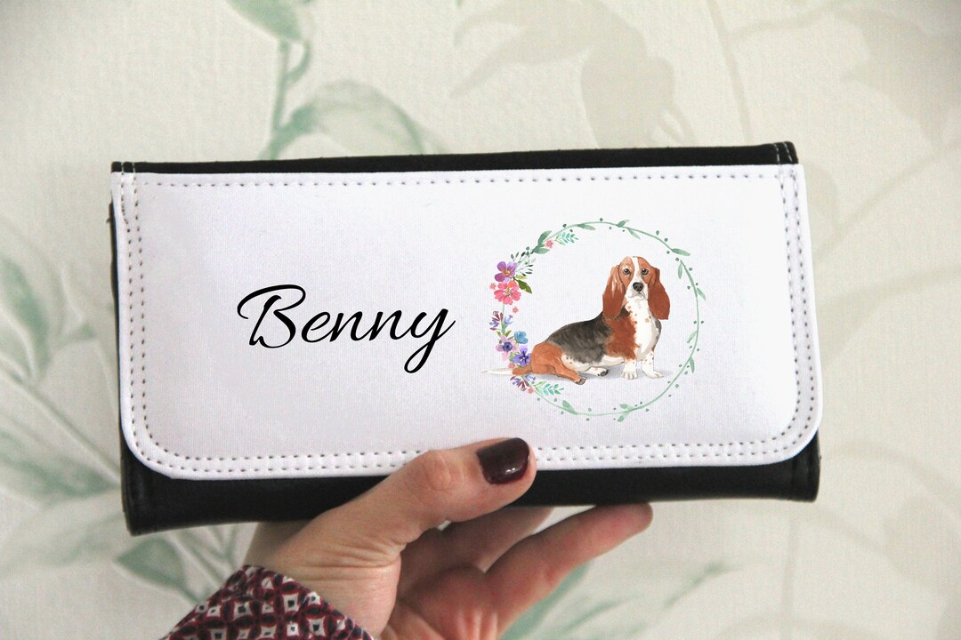 Personalizable Wallet basset, Faux Leather, Gift - Etsy UK