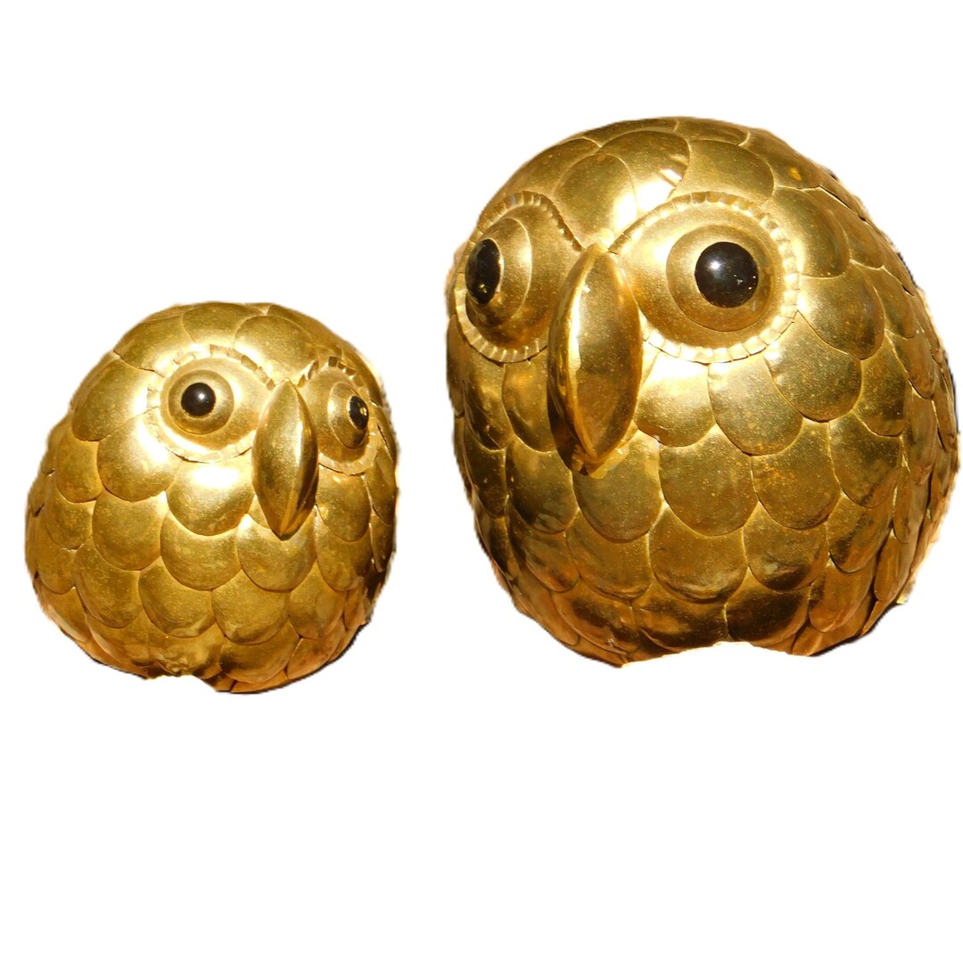 2 Owl Sculpture Artist Sergio Bustamante ~ Mid Century Art Mexican ...