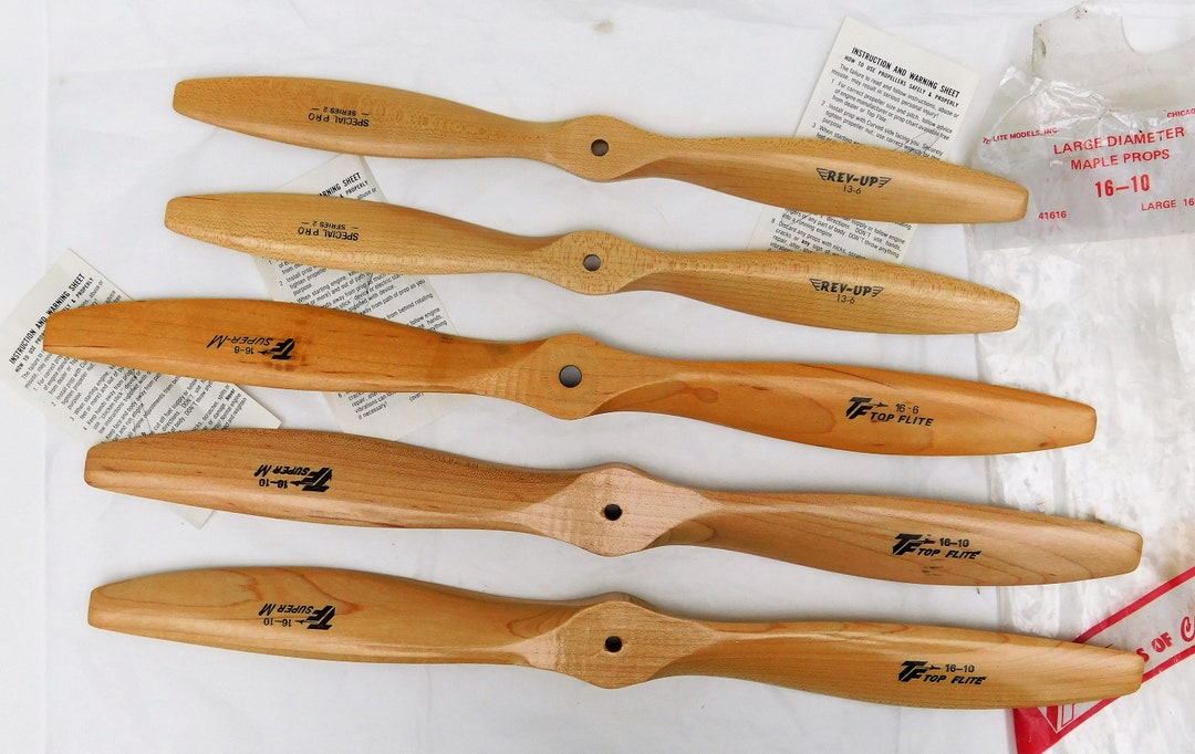 Maple Wood Propellers TOP FLITE Super M 16-10 - Top Flite M 16-6 ...