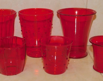 Red Depression Glass - Etsy