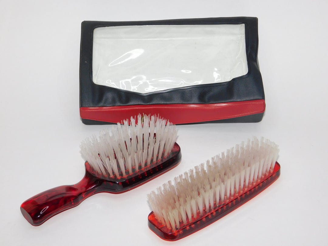 Vintage Empire Lucite "faux Tortoise Shell" Hair Brush Set With Nylon ...