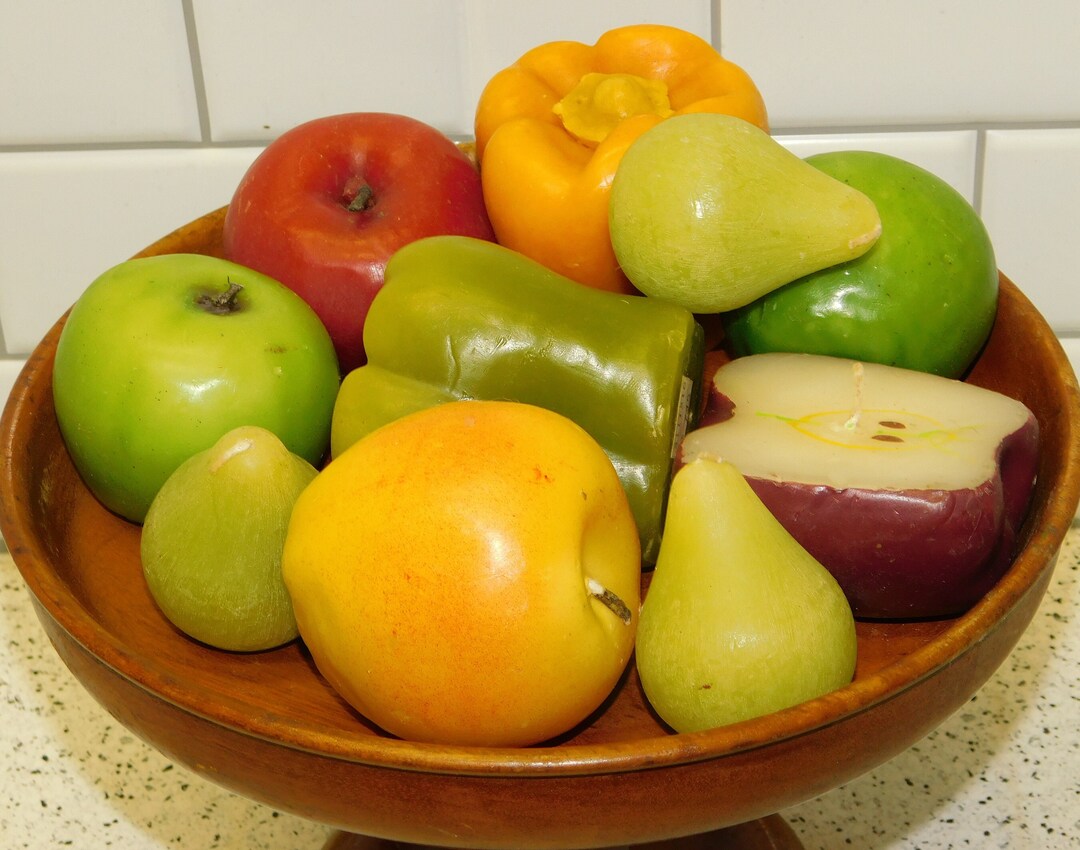 Fruit & Vegetable Shaped Candles ~ Realistic Colorful Wax Faux Fruit ...