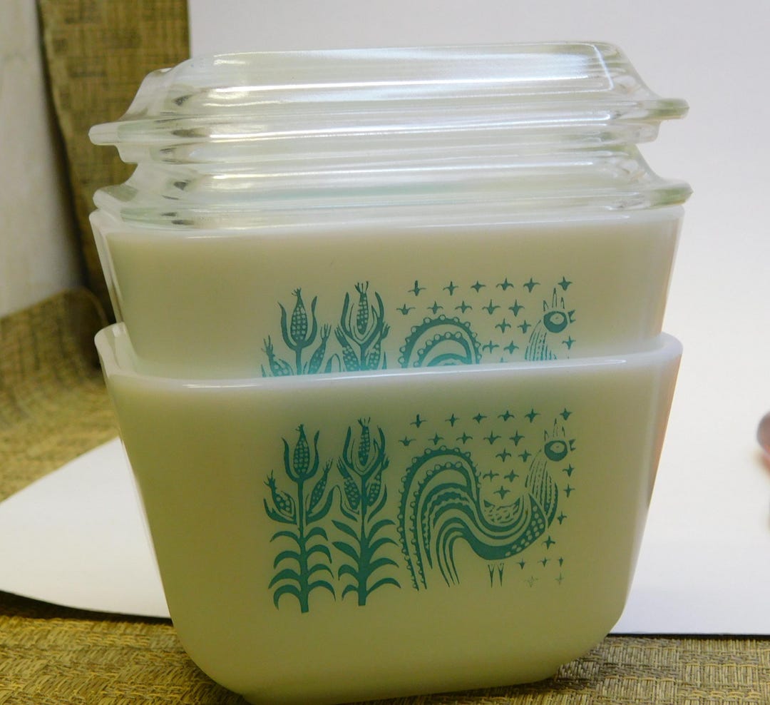 2 Vintage Pyrex Amish Butterprint 1 1/2 Cup Refrigerator Dish W/ Lid ...