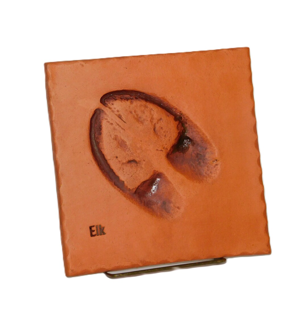 Elk Hoof Print Tile: Prairie Fire Pottery Cabin Lodge Mountain Wildlife ...