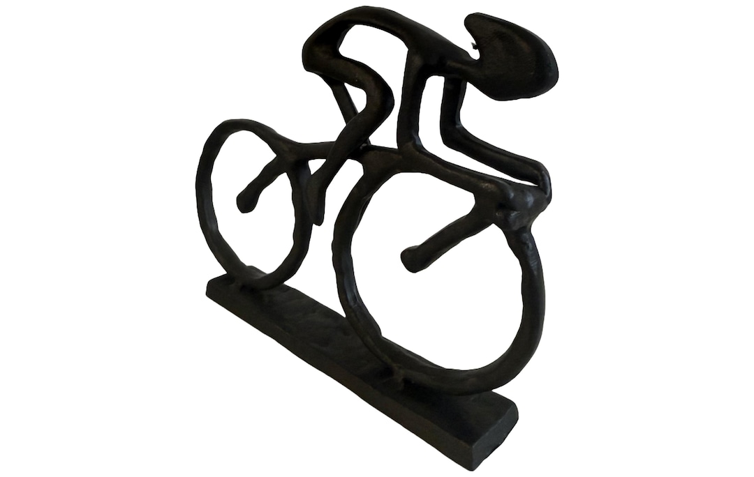 Bicycle Ornament Metal Racing Cyclist Sculpture Modern Art Home Decor ...