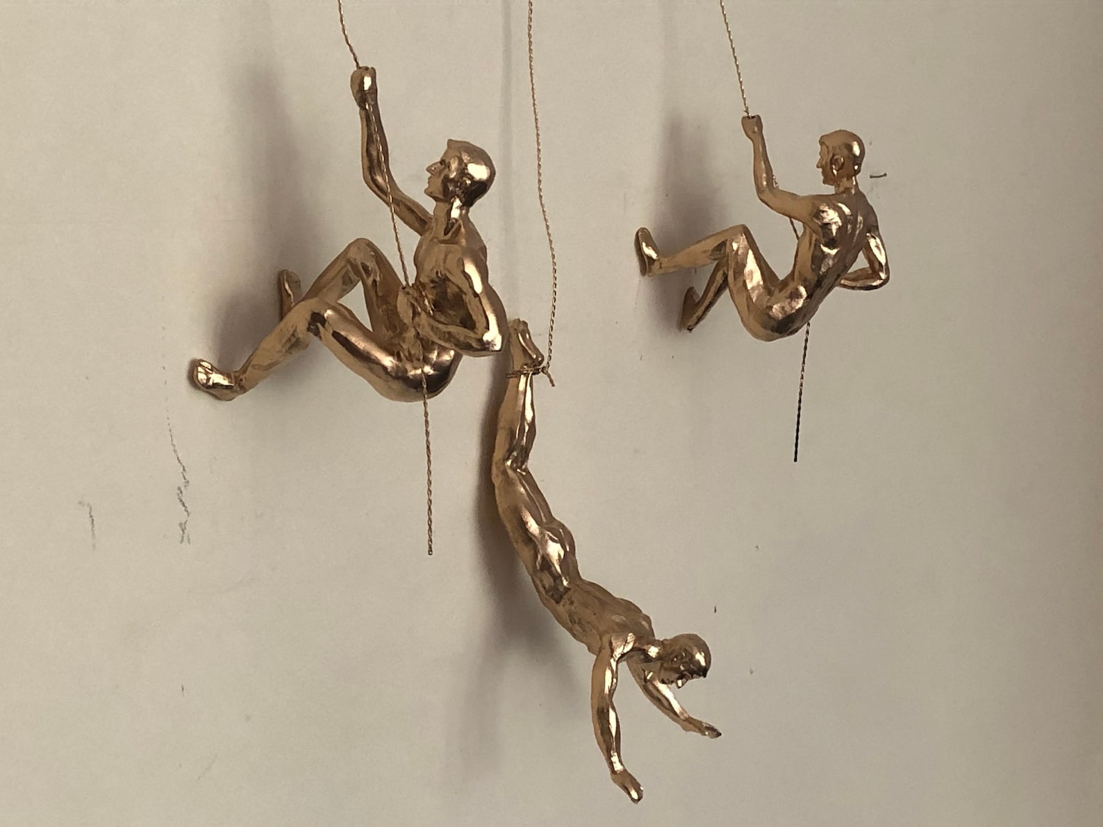 Large X3 Gold Climbing Men Figures Figurines Climbers Bungee Jumper ...