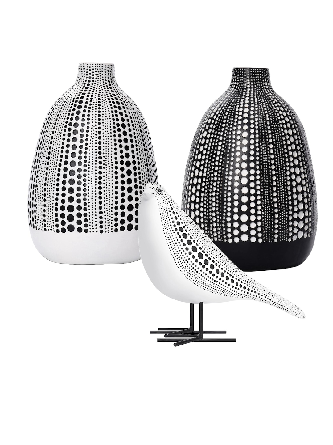 Modern White and Black Textured Dot Vase is an Imperfect Beauty Paint ...