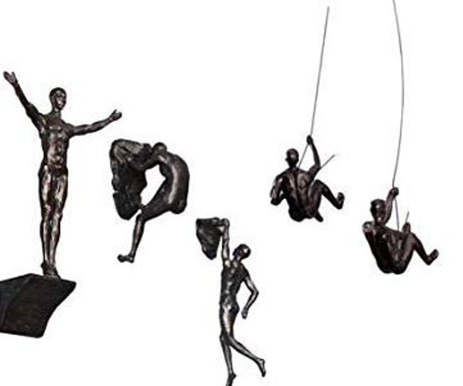 5x Large Antique Silver Climbing Abseiling Men Rock Climbers Hanging ...