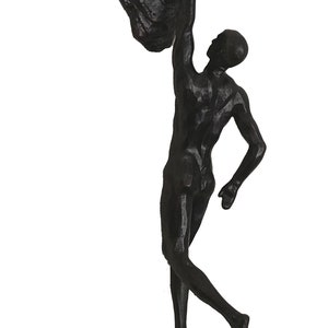 Large Bronze One-handed Rock Climber Figurine Wall Climbing Man ...