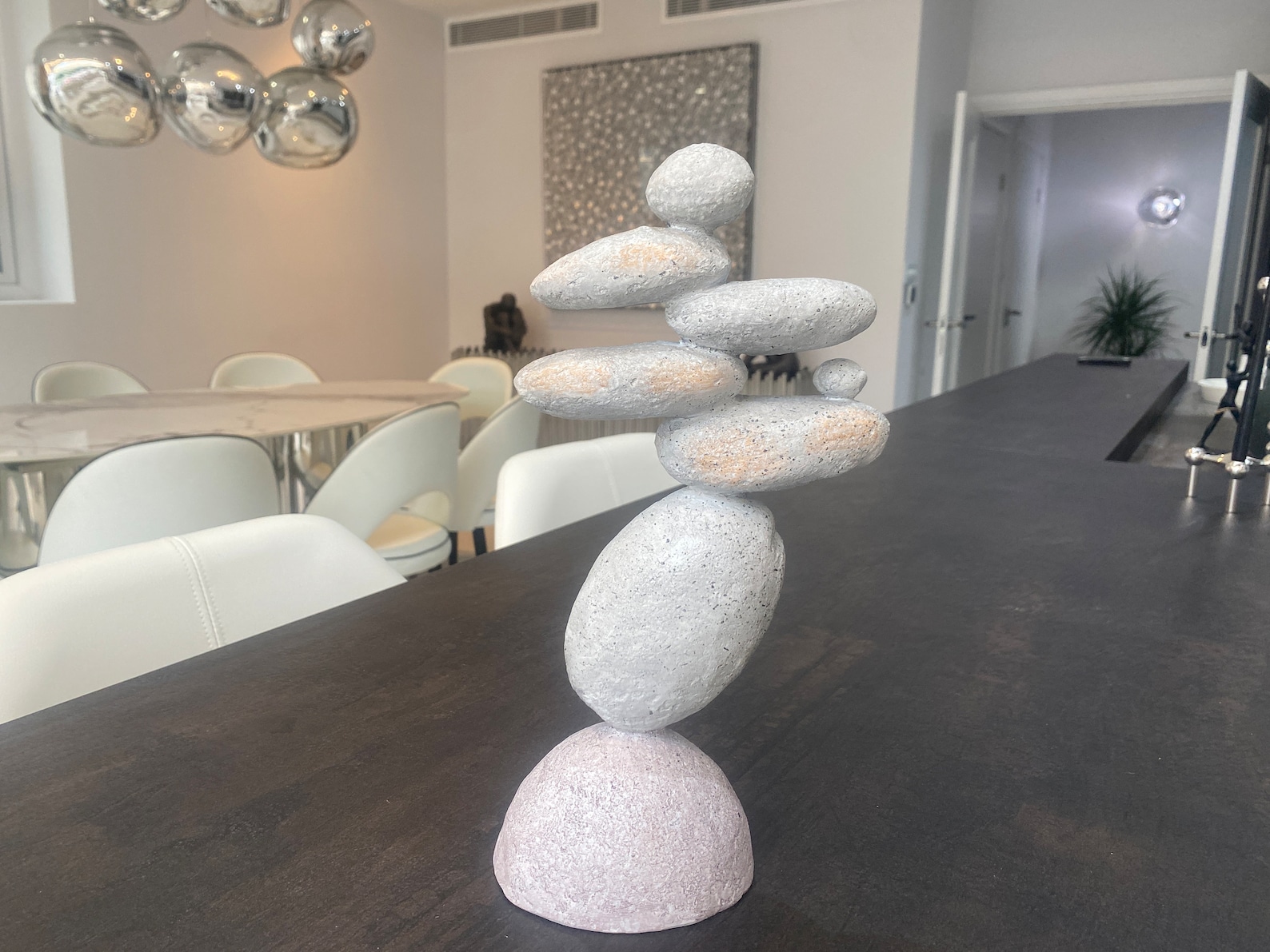 Balancing Cairn Inspired Resin Stone Stack Sculpture for Indoors ...