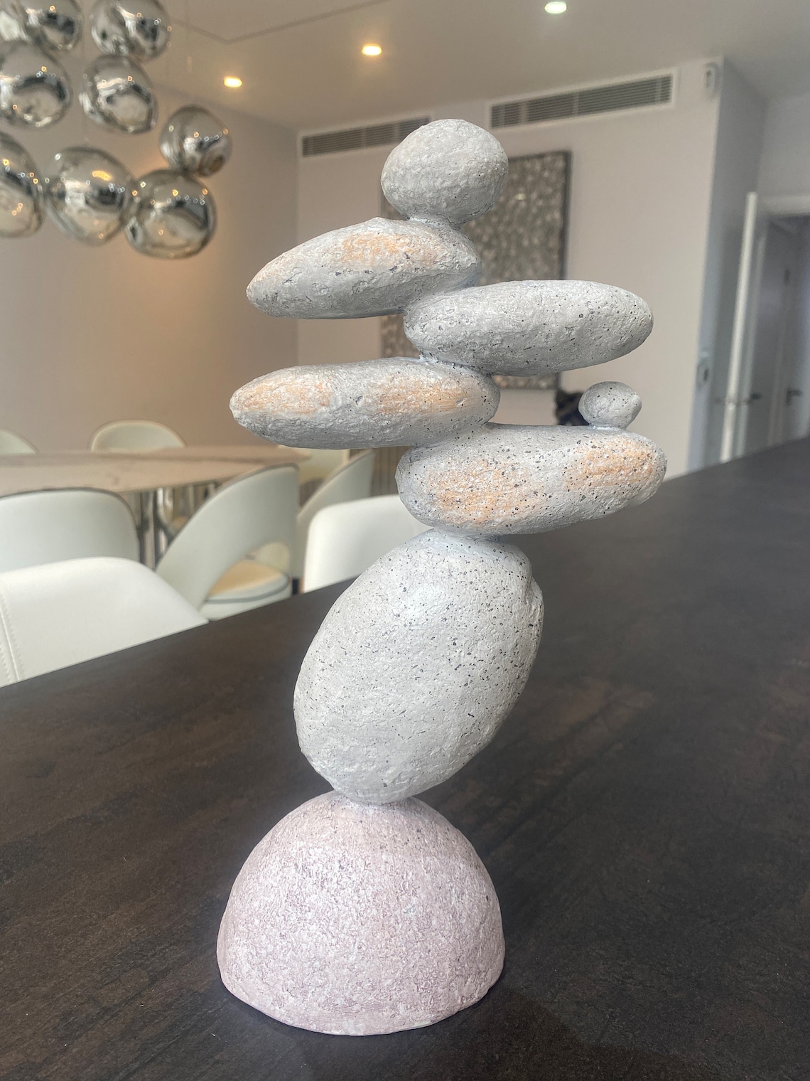 Balancing Cairn Inspired Resin Stone Stack Sculpture for Indoors ...