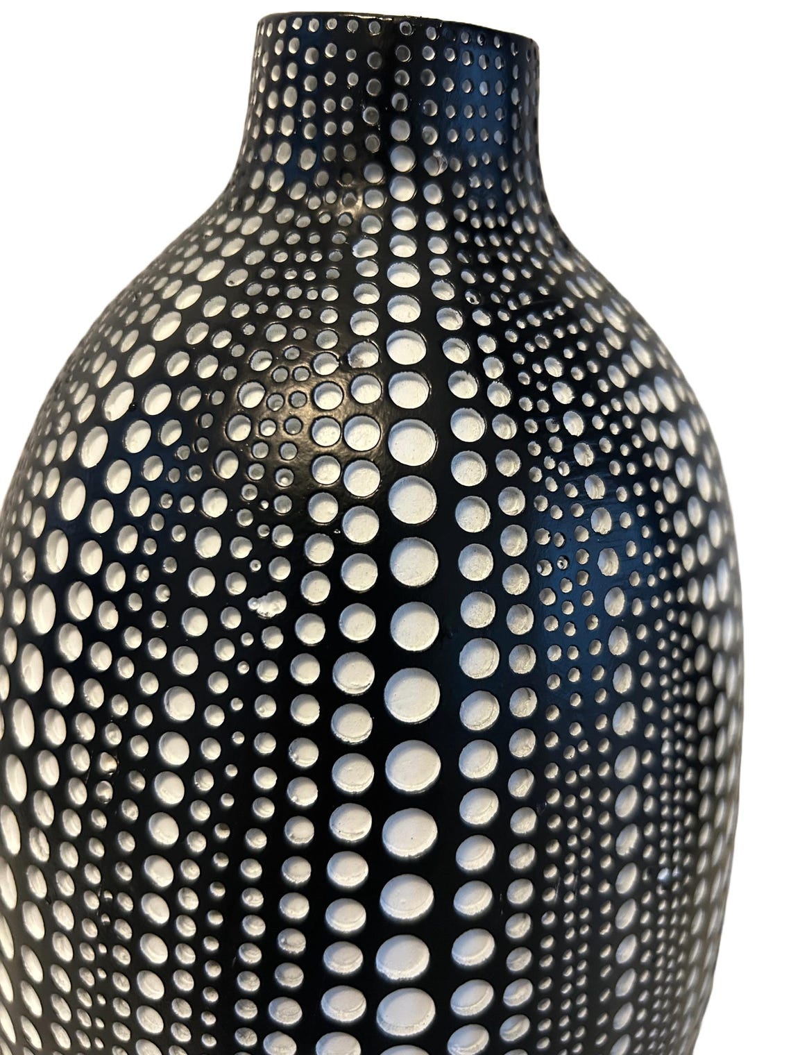 Modern White and Black Textured Dot Vase is an Imperfect Beauty Paint ...