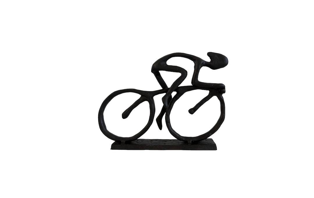 Racing Cyclist Sculpture Moulded Skilfully Using Solid Metal Bicycle ...