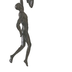 Large Bronze One-handed Rock Climber Figurine Wall Climbing Man ...