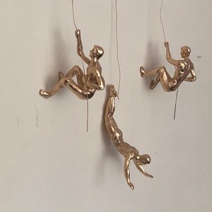 Large X3 Gold Climbing Men Figures Figurines Climbers Bungee Jumper ...
