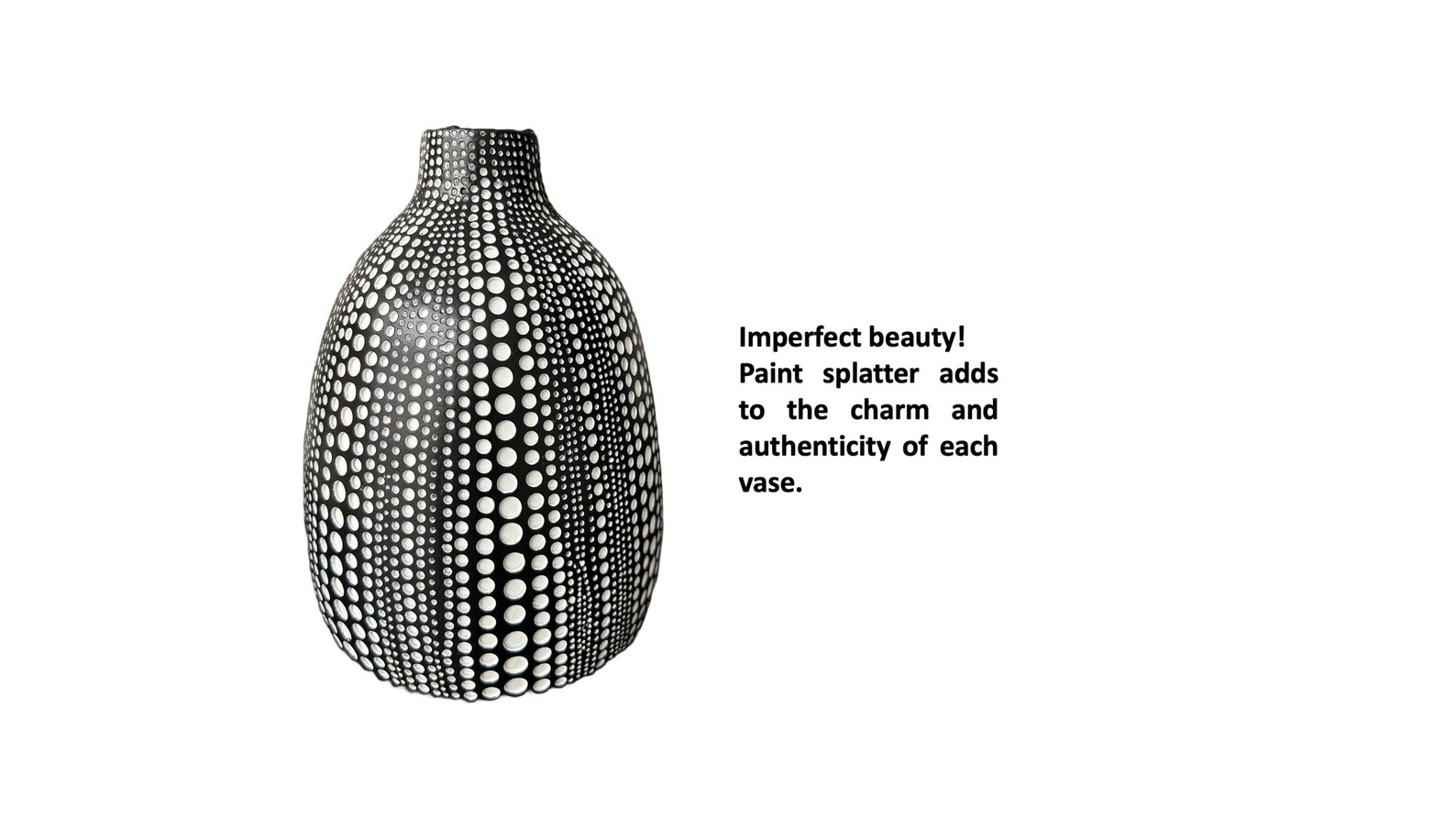 Modern White and Black Textured Dot Vase is an Imperfect Beauty Paint ...