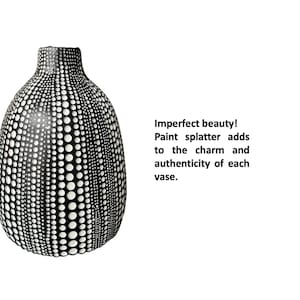 Modern White and Black Textured Dot Vase is an Imperfect Beauty Paint ...