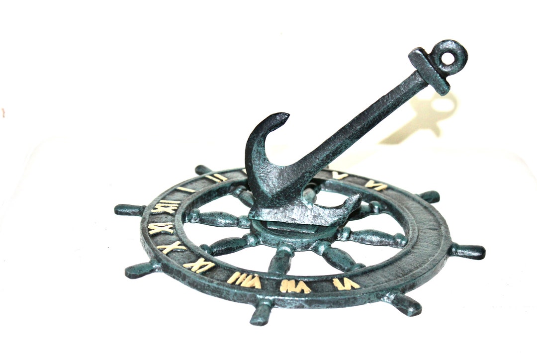 Classic Nautical Sundial Like a Ships Wheel With Anchor Garden Decor ...