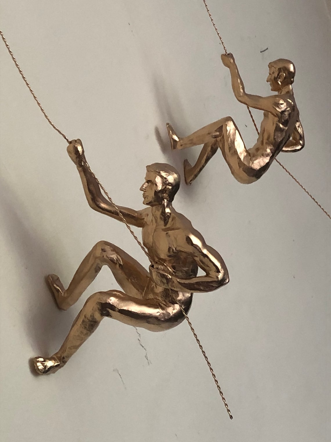 Large x3 Gold Climbing Men Figures Figurines Climbers Bungee | Etsy