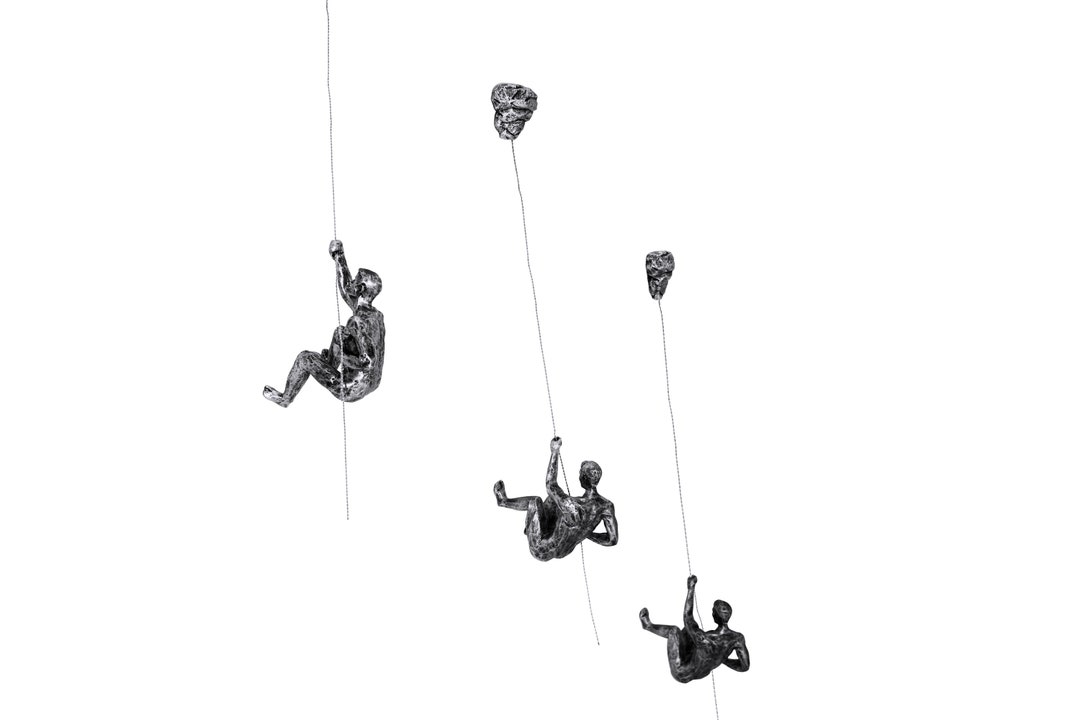 Large X3 Antique Silver Climbing Abseiling Hanging on Wire Ornaments ...
