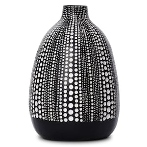 Modern White and Black Textured Dot Vase is an Imperfect Beauty Paint ...