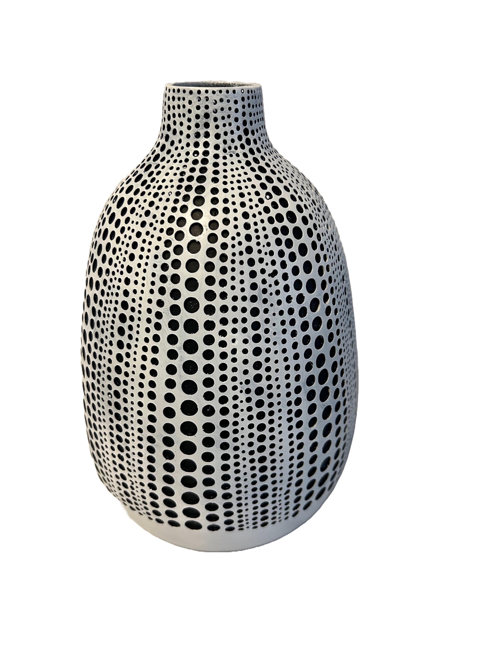 Modern White and Black Textured Dot Vase is an Imperfect Beauty Paint ...