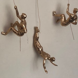 Large X3 Gold Climbing Men Figures Figurines Climbers Bungee Jumper ...