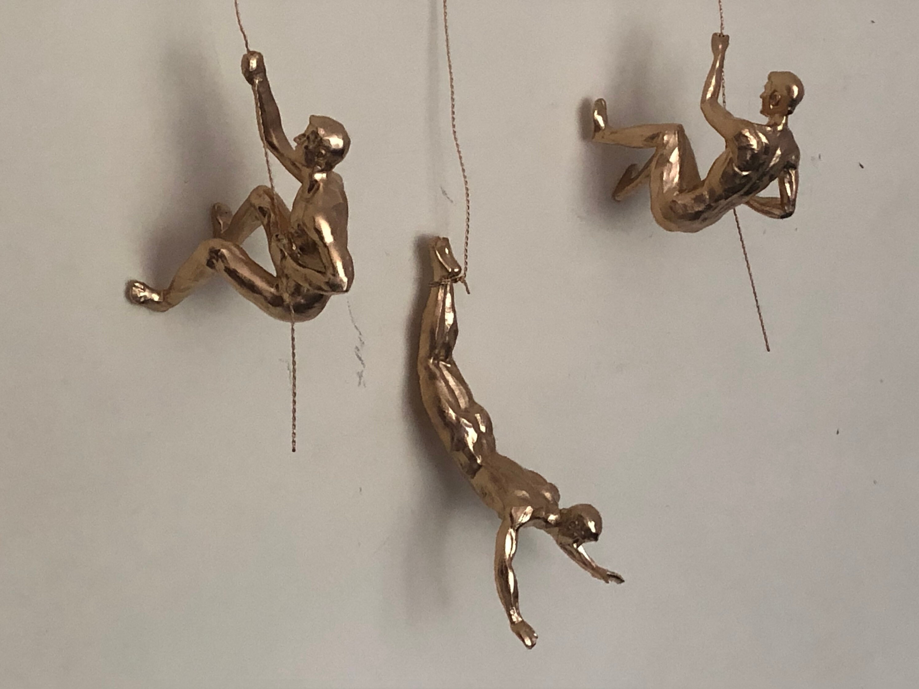 Large x3 Gold Climbing Men Figures Figurines Climbers Bungee | Etsy