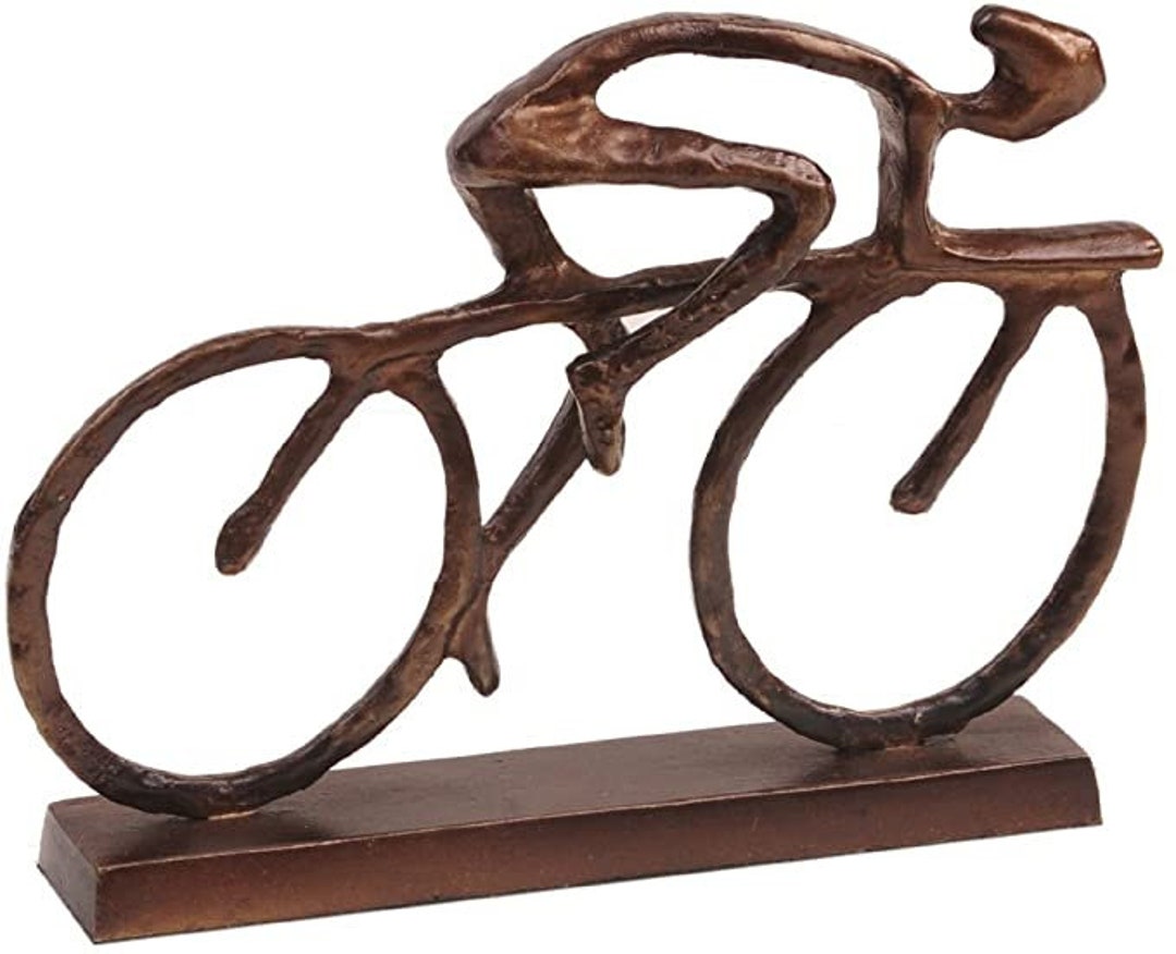 Racing Cyclist Sculpture Moulded Skilfully Using Solid Metal Bicycle ...