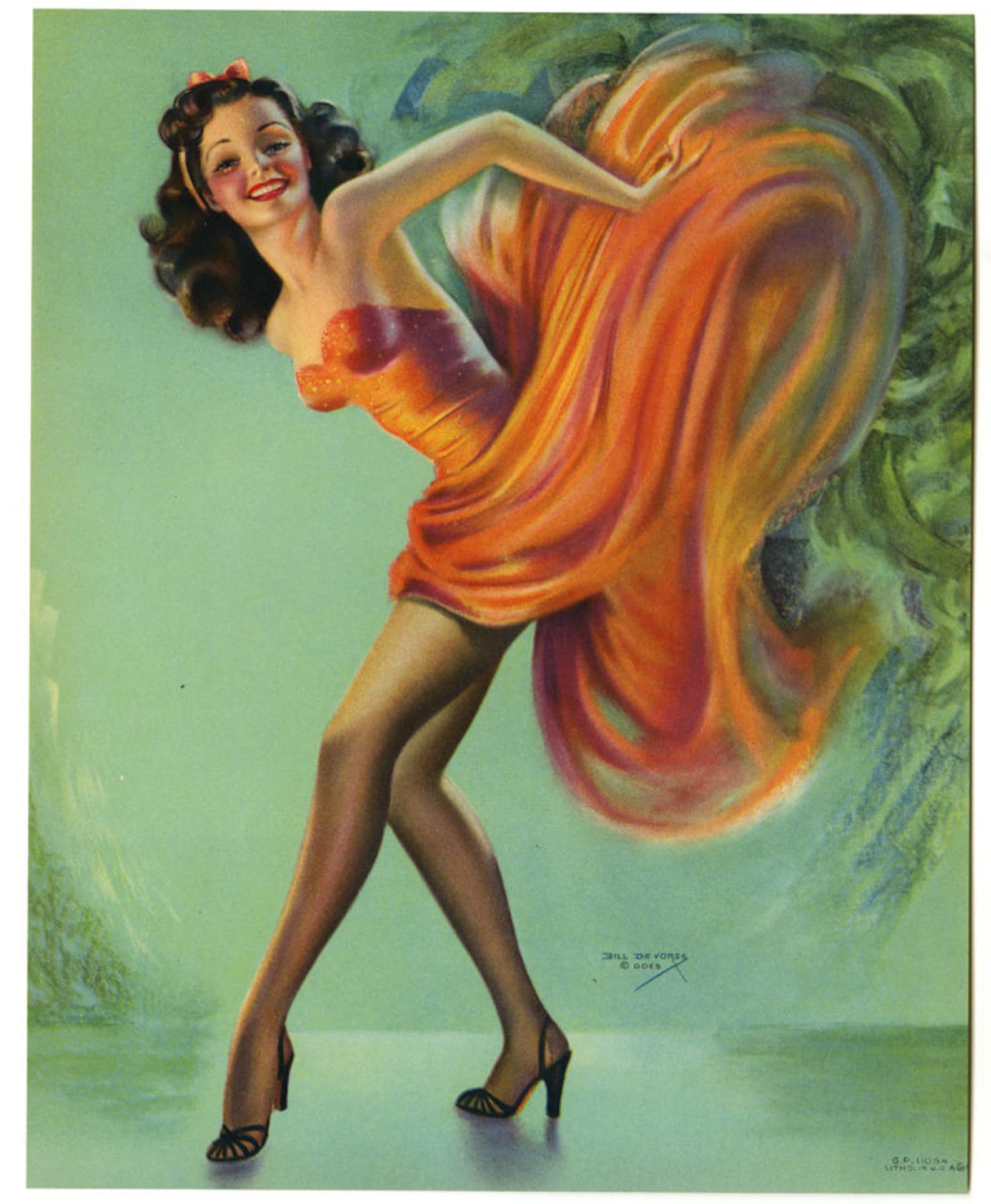 Vintage Original Art Deco 1940s Pin-Up Print by Billy Devorss | Etsy Vintage Original Art Deco 1940s Pin-Up Print by Billy Devorss | Etsy